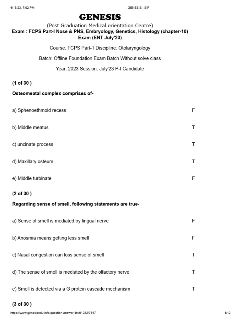 Ent 3 QSTN and Ans | PDF