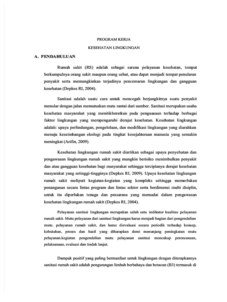 PDF Program Kerja Kesling - Compress | PDF