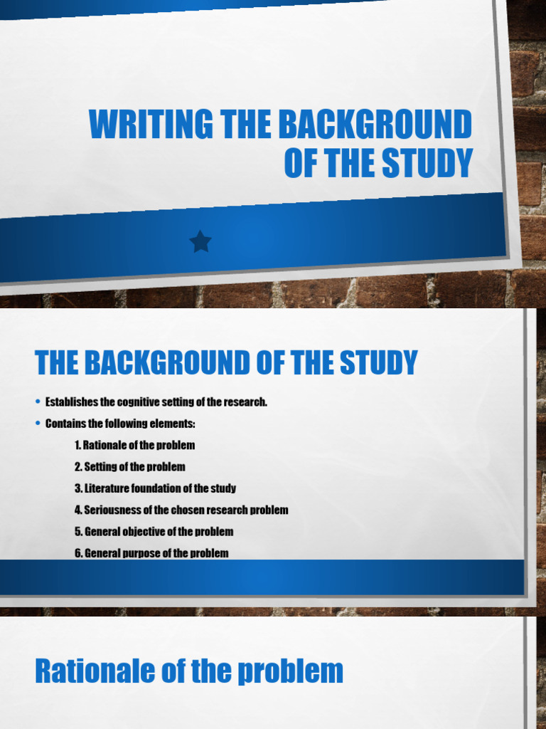 (PR) Writing The Background of The Study | PDF | Science & Mathematics