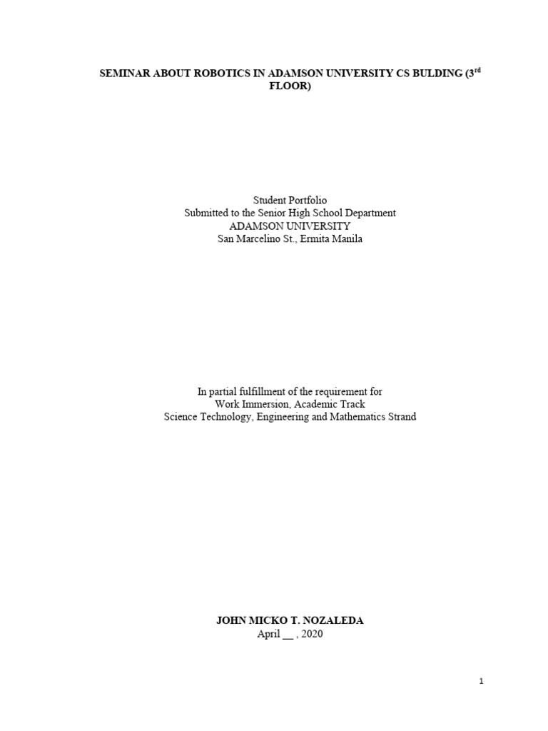 (EAPP) Seminar About Robotics in Adamson University CS Bulding ...