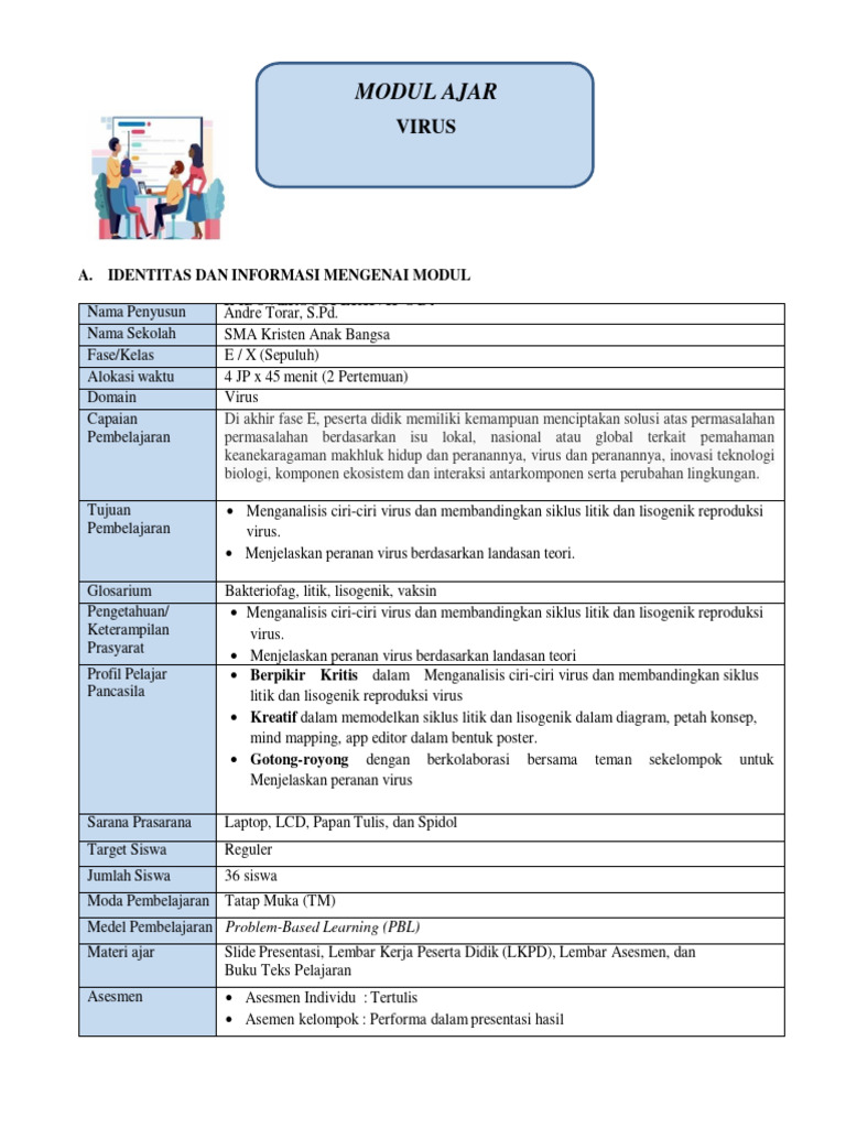 Modul Ajar Kelas 10 Virus | PDF