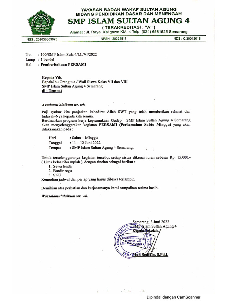 Edaran Persami | PDF