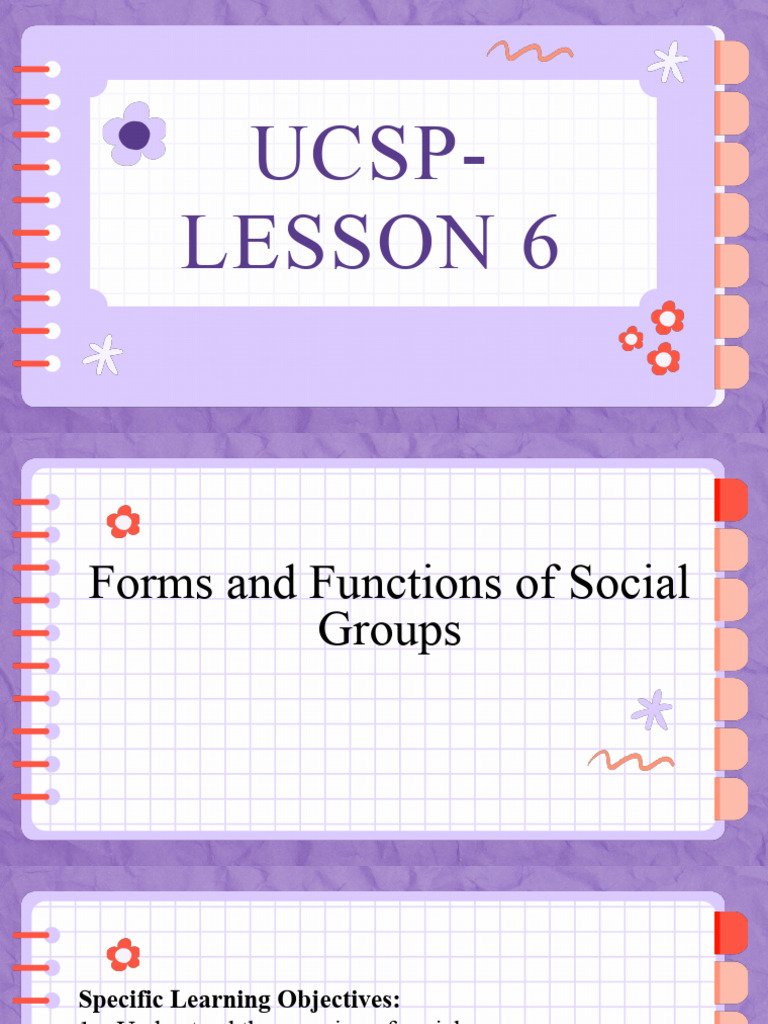 UCSP Lesson 6 | PDF