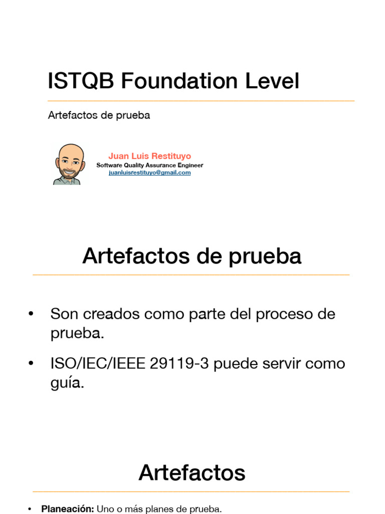 Artefactos de Prueba en ISTQB | PDF