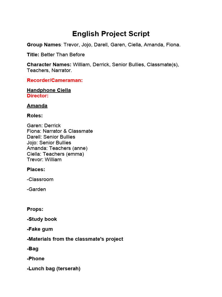 English Plot Script | PDF