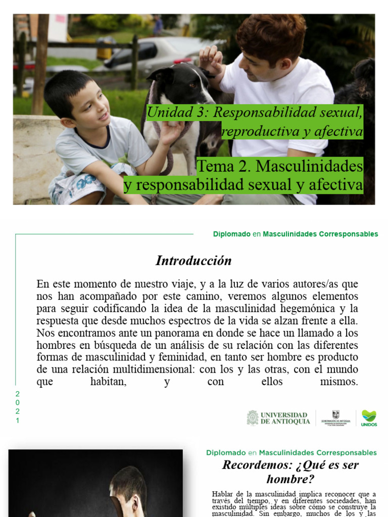 Masculinidades y Responsabilidad Sexual y Afectiva | PDF | Masculinidad | Las emociones