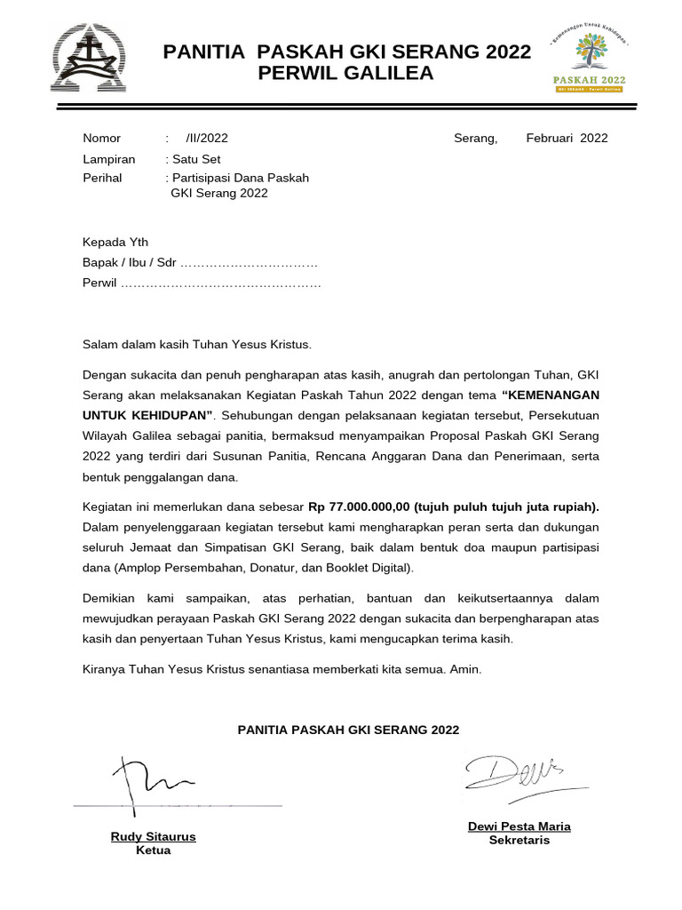 Proposal Paskah | PDF