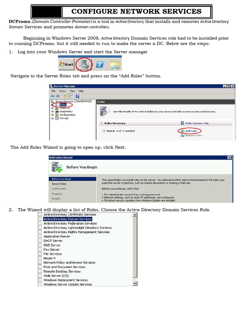 Configure Network Services | PDF | Active Directory | Directory (Computing)