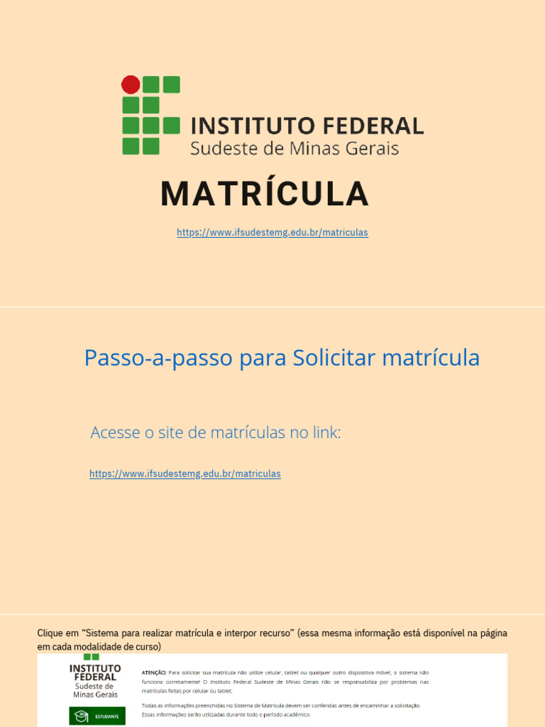 Passo A Passo Matricula PDF | PDF | Fazer login