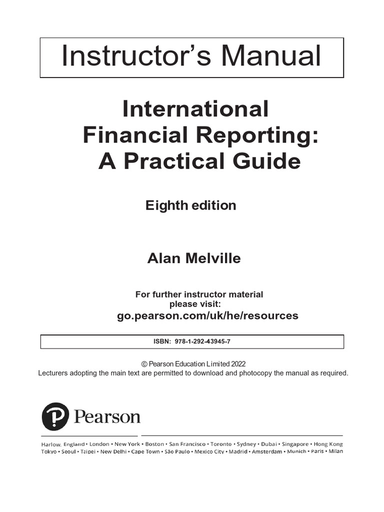 International Financial Reporting: A Practical Guide: Instructor's Manual | PDF