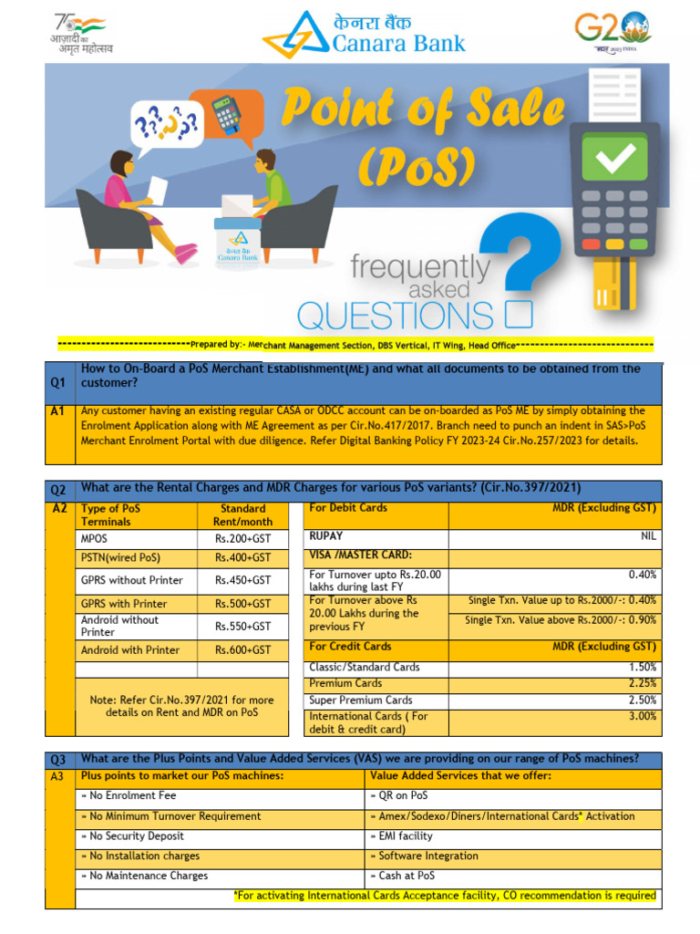 FAQs On PoS - v2.0 | PDF