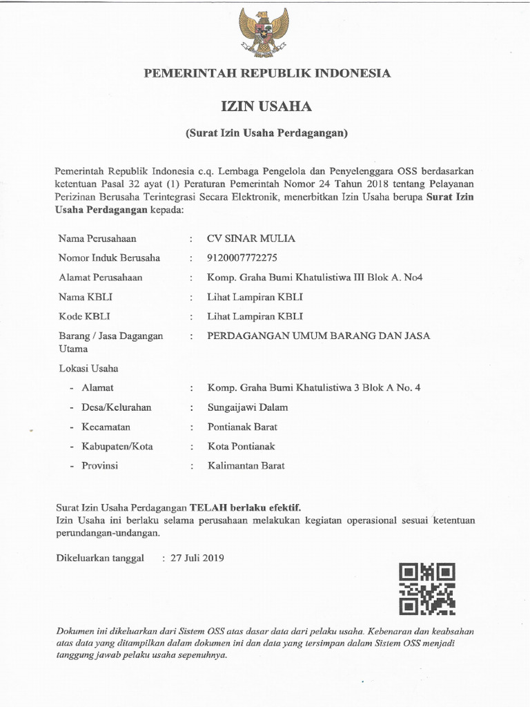 Izin Oss | PDF