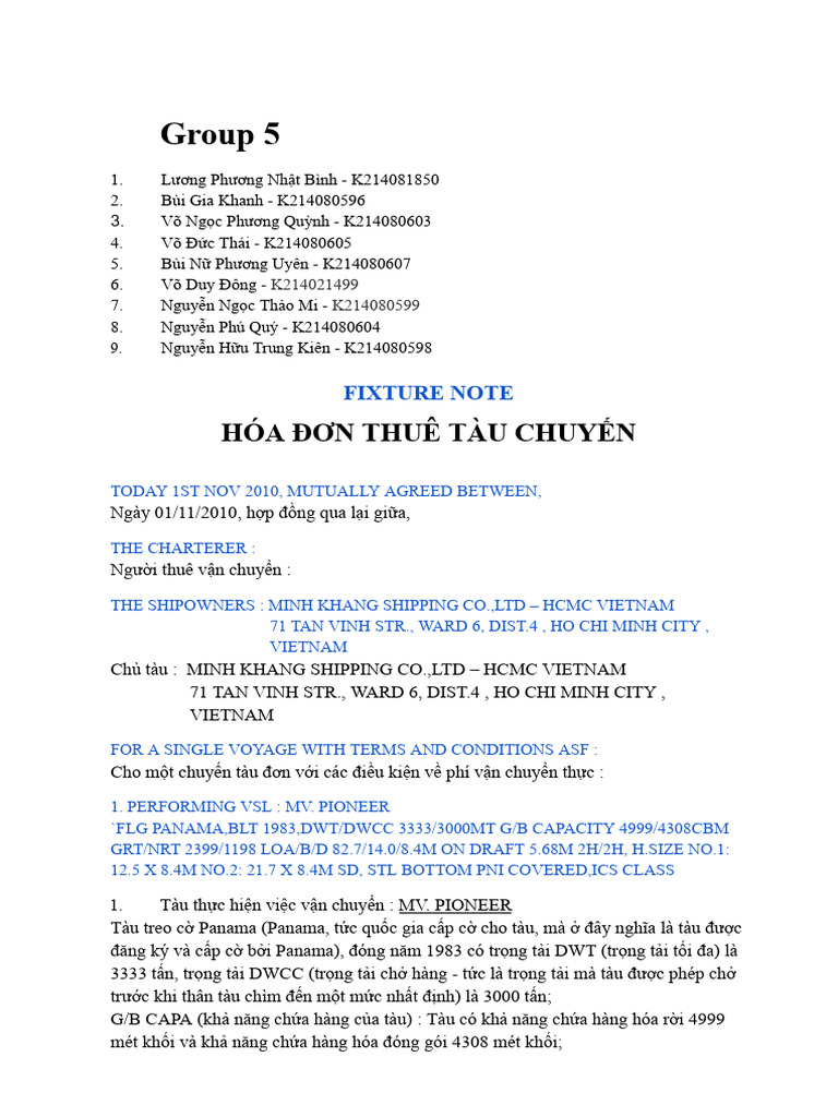 Fixture Note Group 5 | PDF