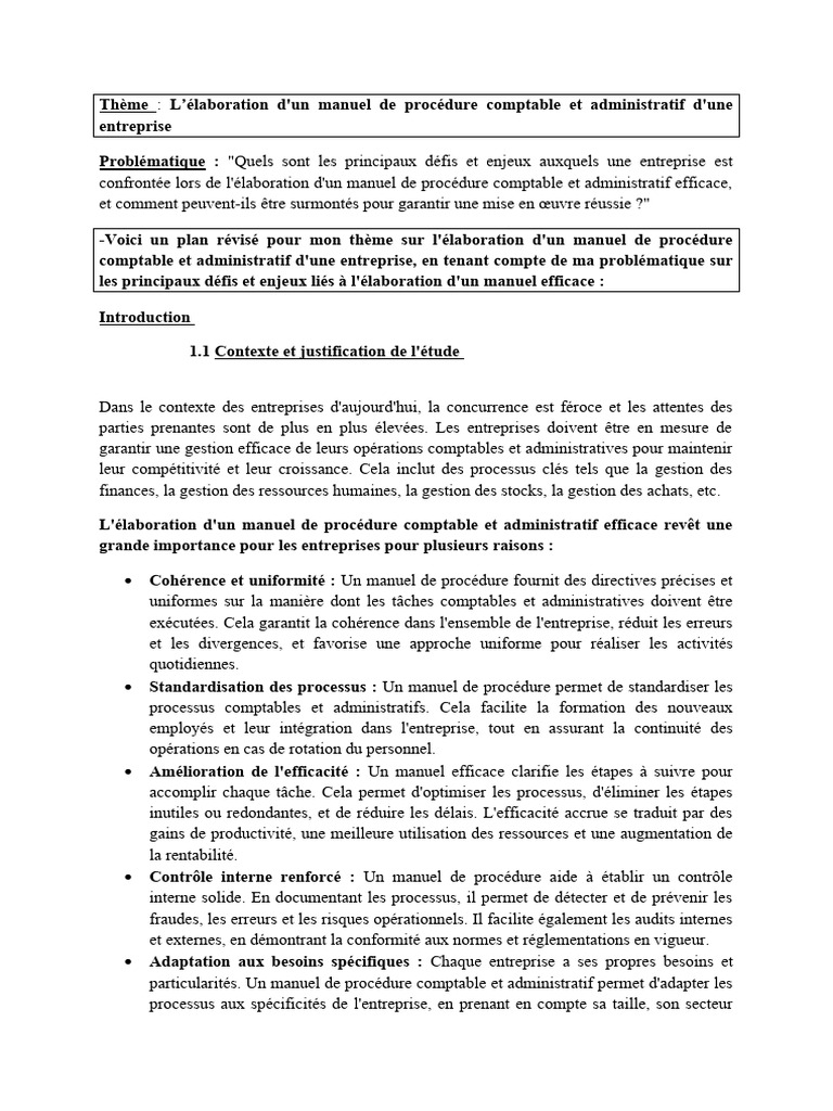 Manuel de procédure comptable efficace | PDF
