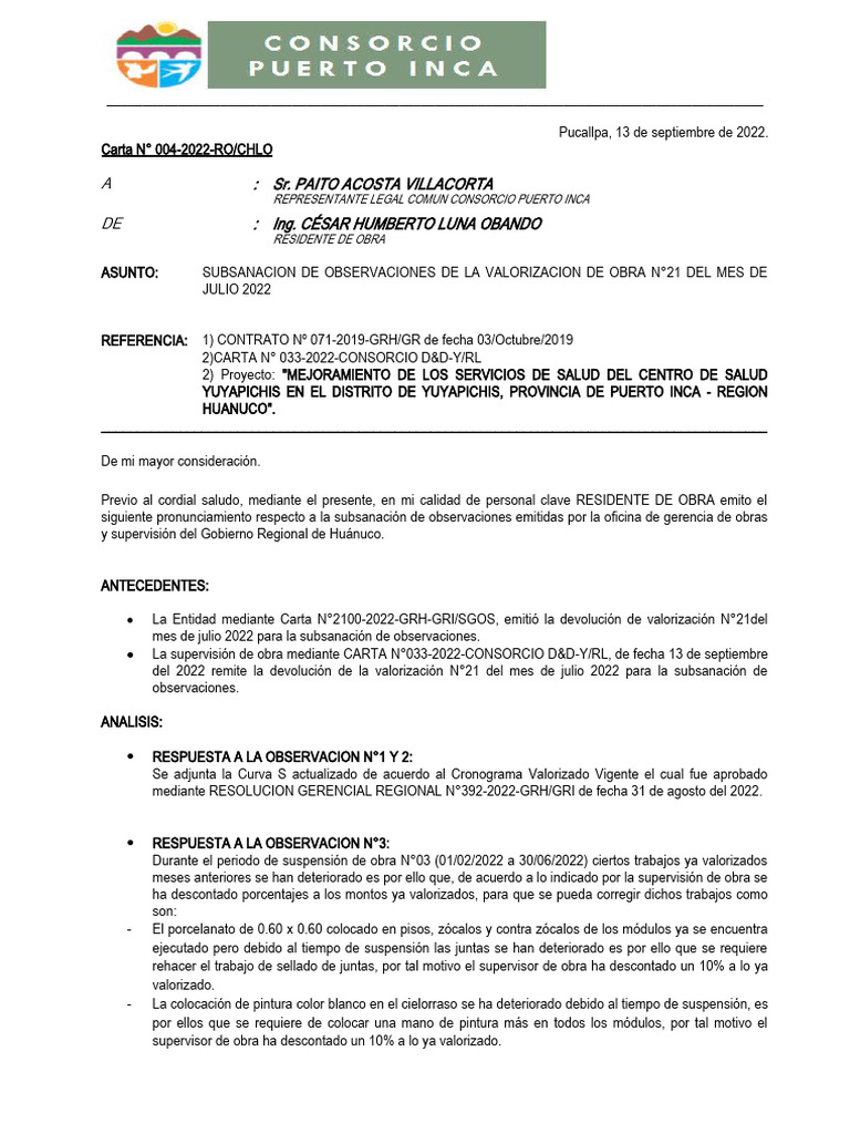 Carta Residente | PDF