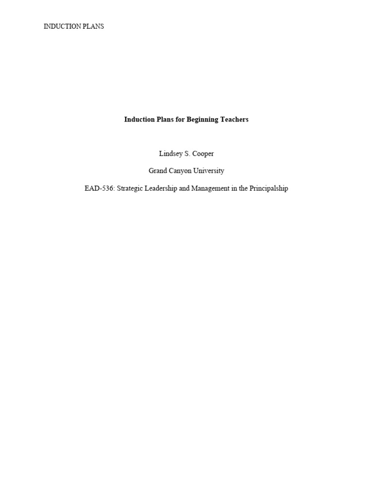 Ead-536 Induction Plans For Beginning Teachers | PDF