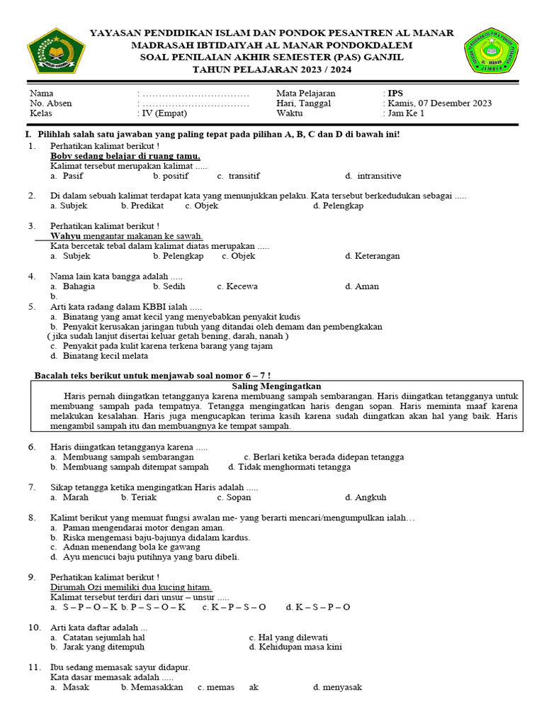 Soal Ipas Kelas 4 Memangnya Wujud Materi Seperti Apa Pdf - EmriDev