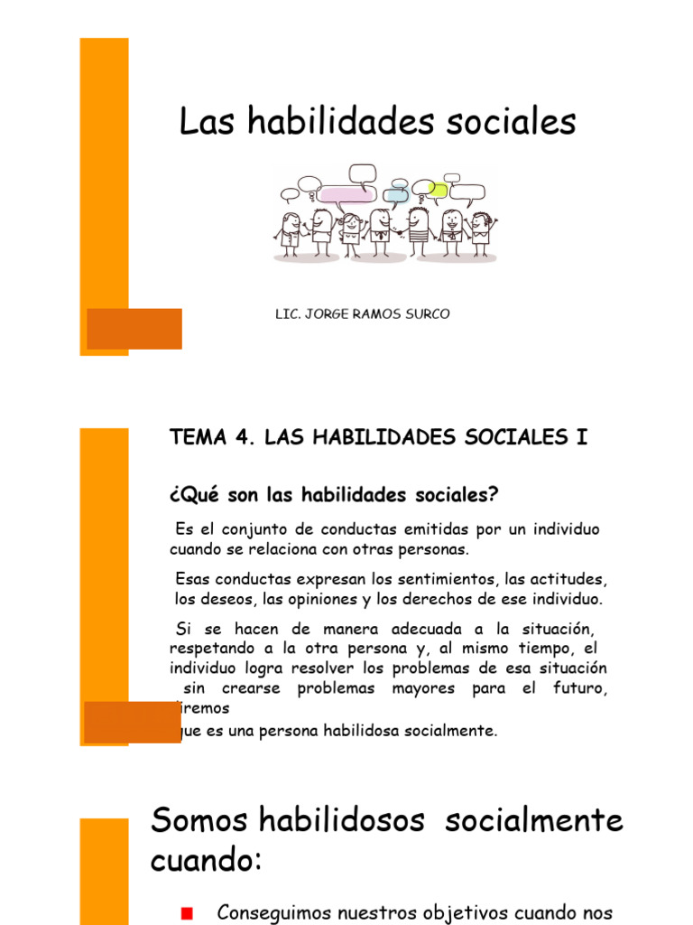 Habilidades Sociales: Definición y Entrenamiento | PDF | Comportamiento ...