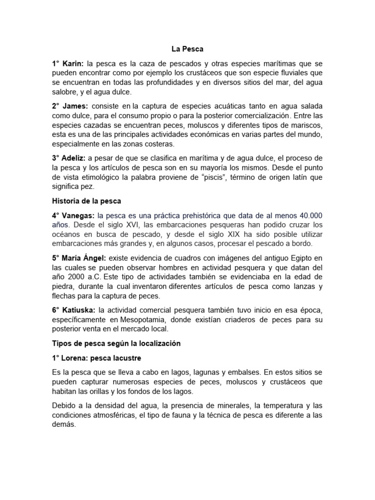 La Pesca | PDF | lago | Mar