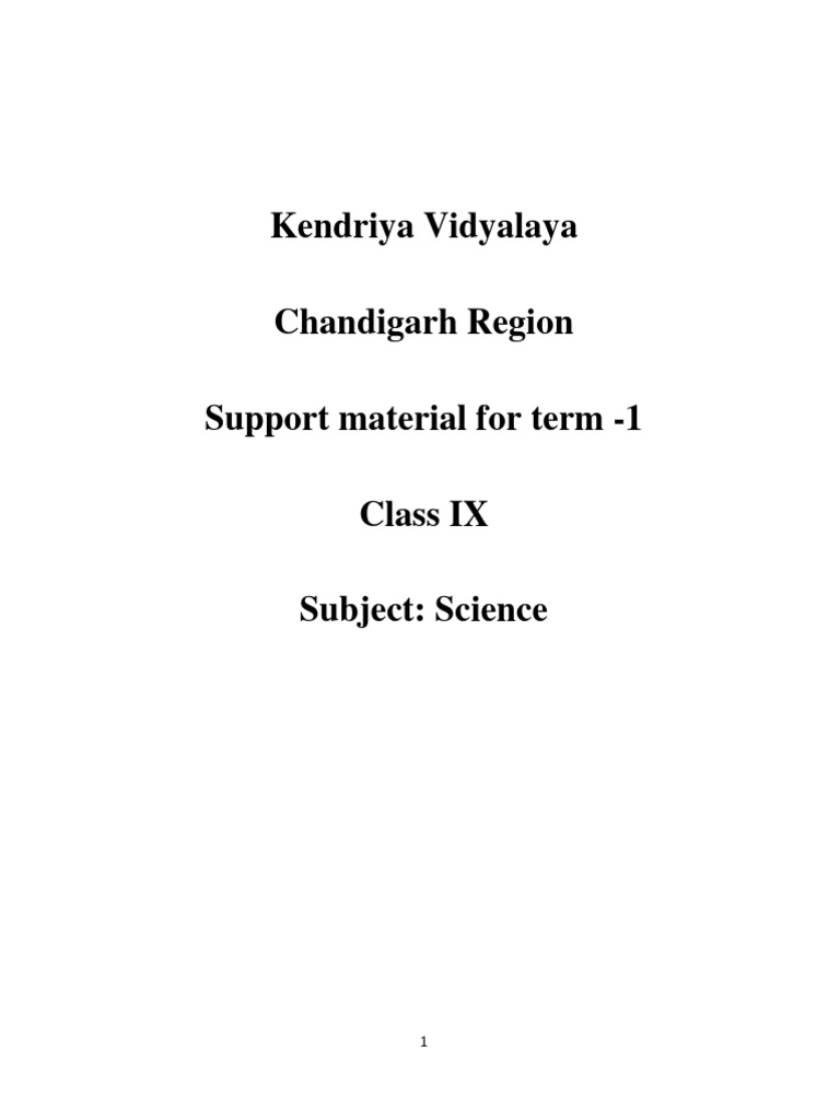 Class 9 Science Term 1 Support Material | PDF | Tissue (Biology) | Neuron