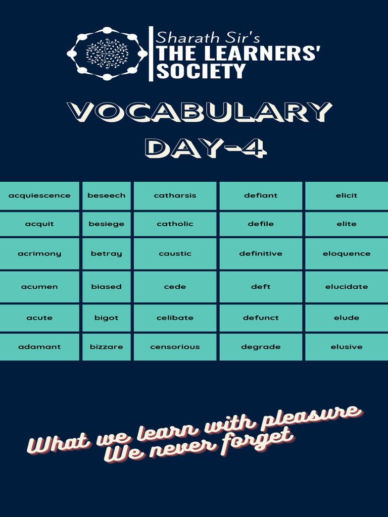 Vocab Day 4 | PDF | Prejudices | Celibacy