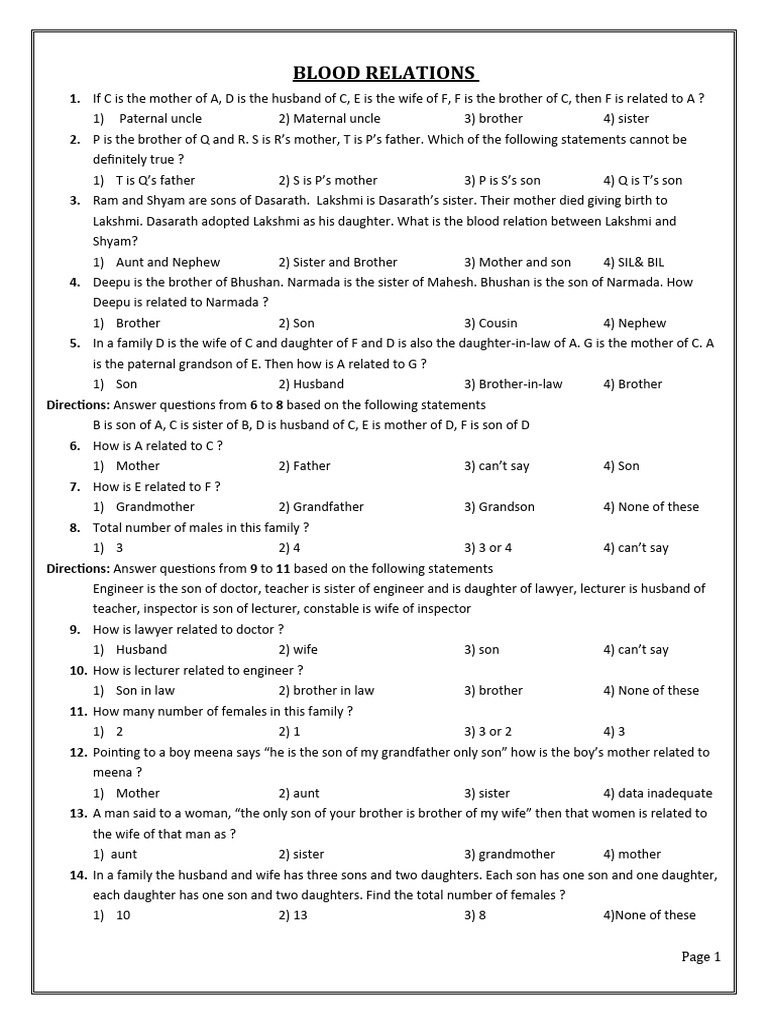 7.blood Relations | PDF