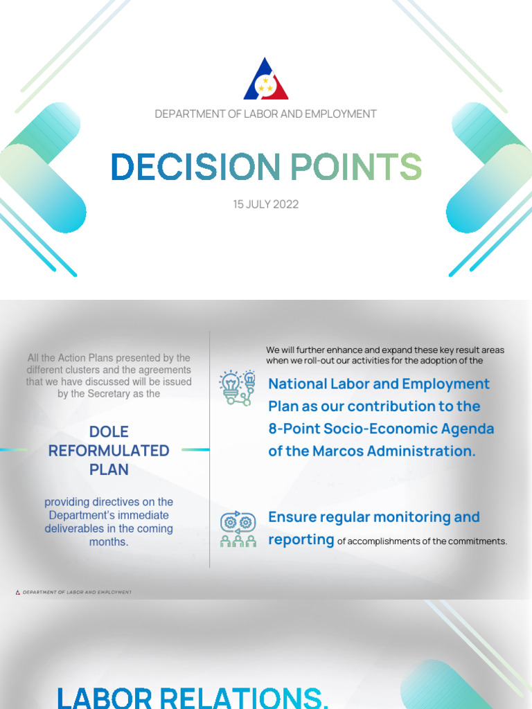 DOLE Reformulated Plan Action Items | PDF