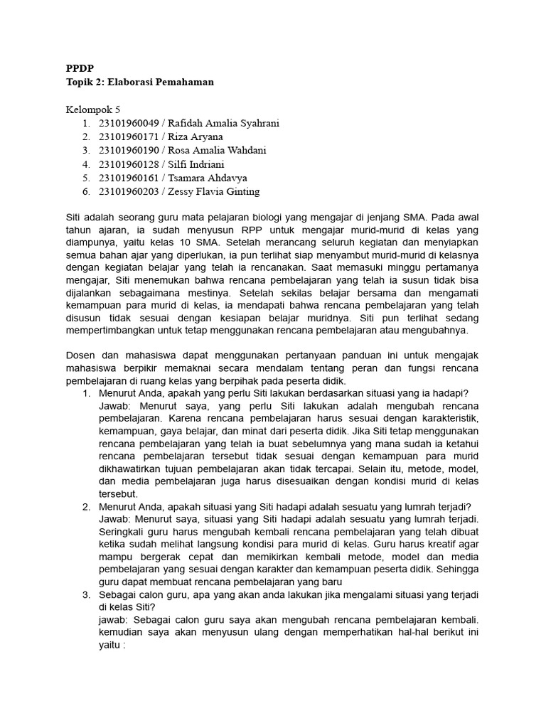 Elaborasi Pemahaman Topik 2 | PDF