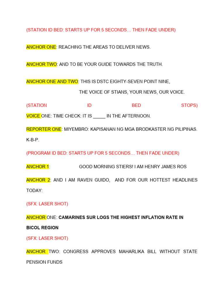 Group 1 Radio Script | PDF