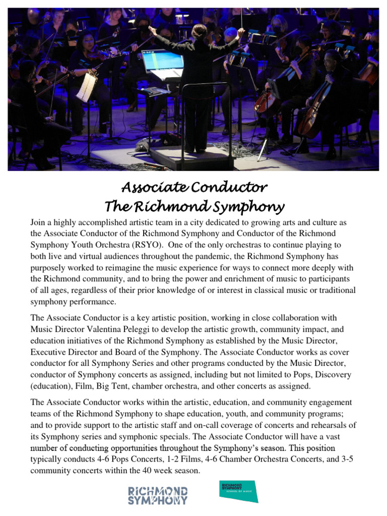 Richmond Symphony Associate Conductor Role | PDF | Orchestras | Conducting