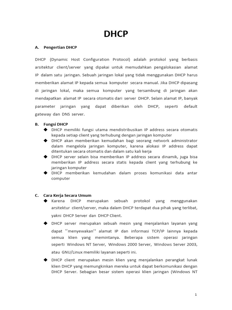 MAteri DHCP pertemuan | PDF