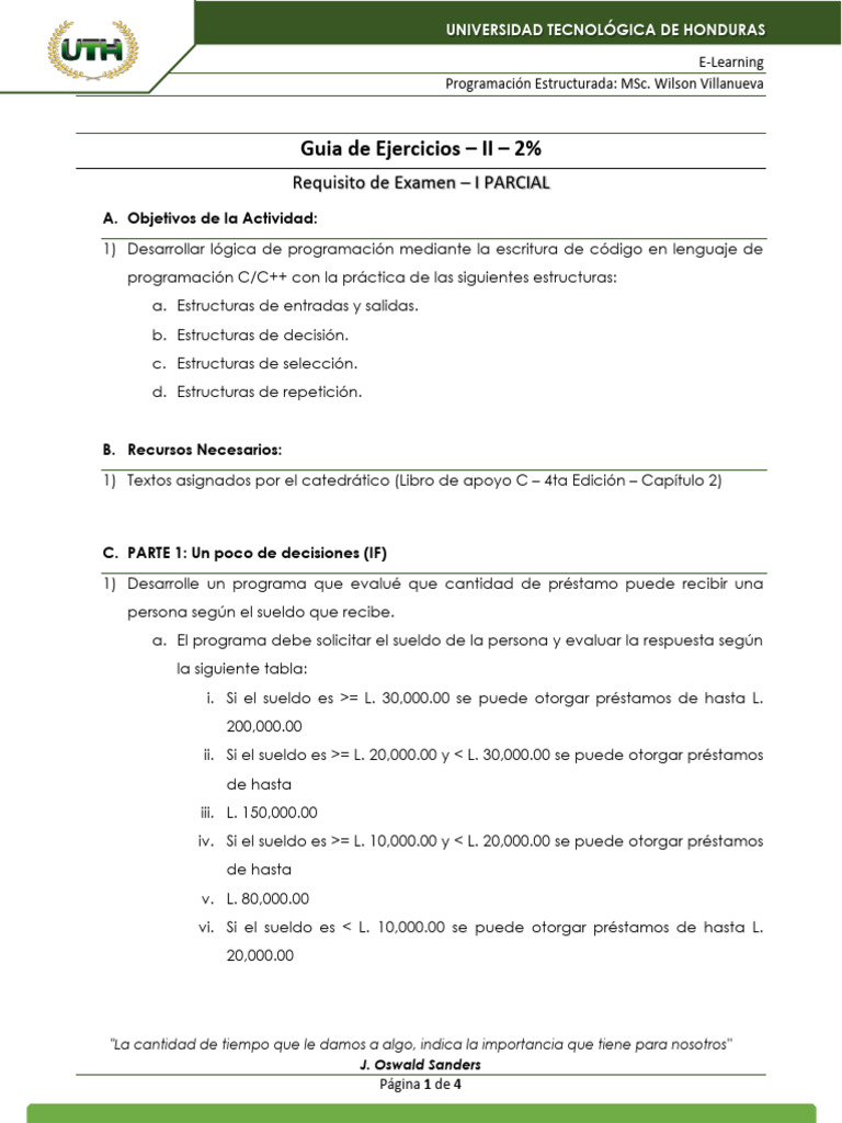 Guia de Ejercicios II | PDF