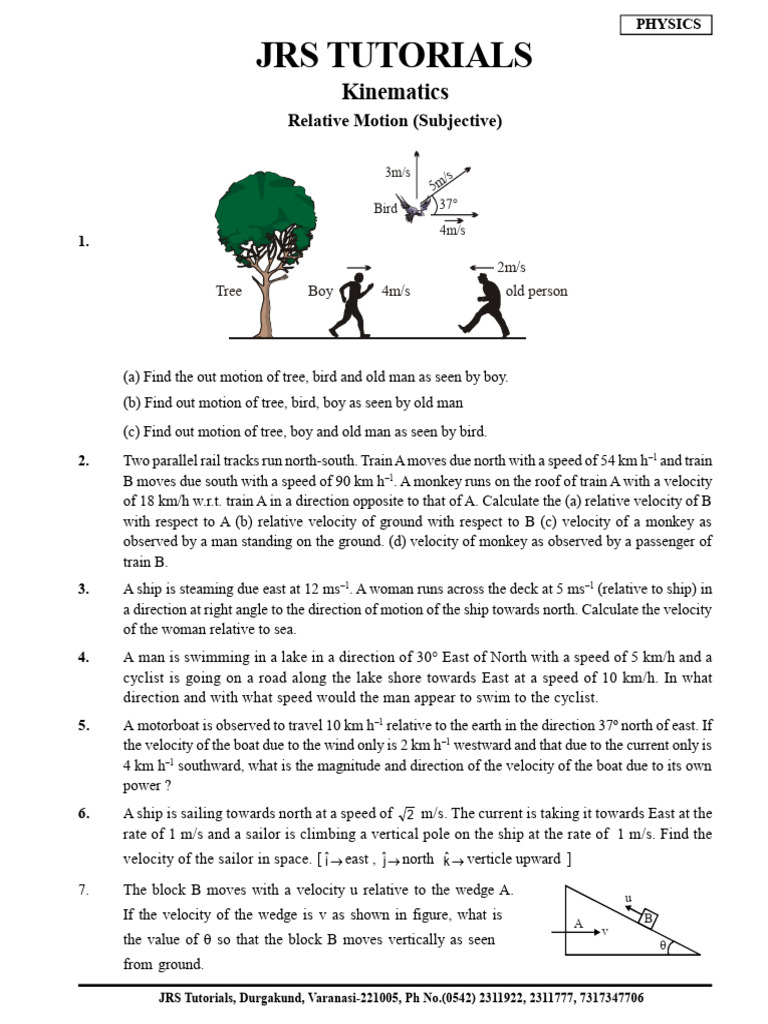 Sub Relative Motion Kinematics | PDF | Speed | Velocity