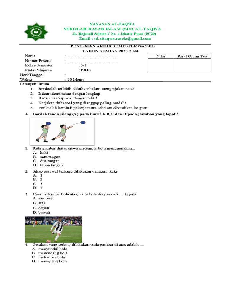 Soal Pas Pjok Kelas 3 Baru Pdf 4975