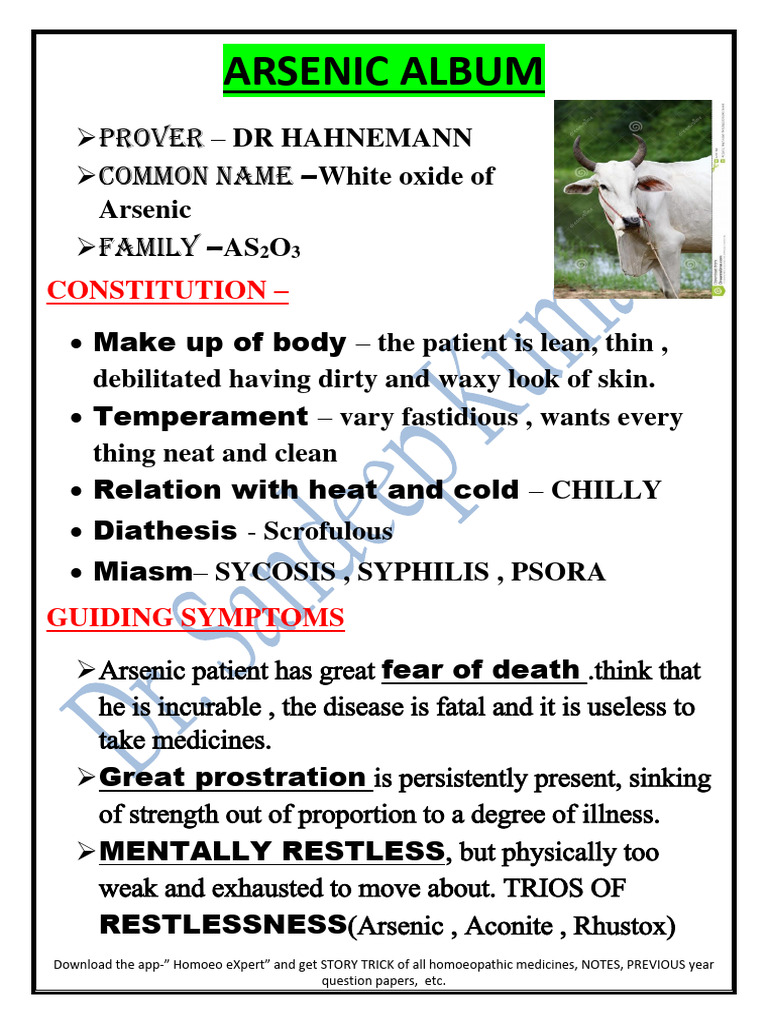 Arsenic Alb Final (Drug Picture) | PDF