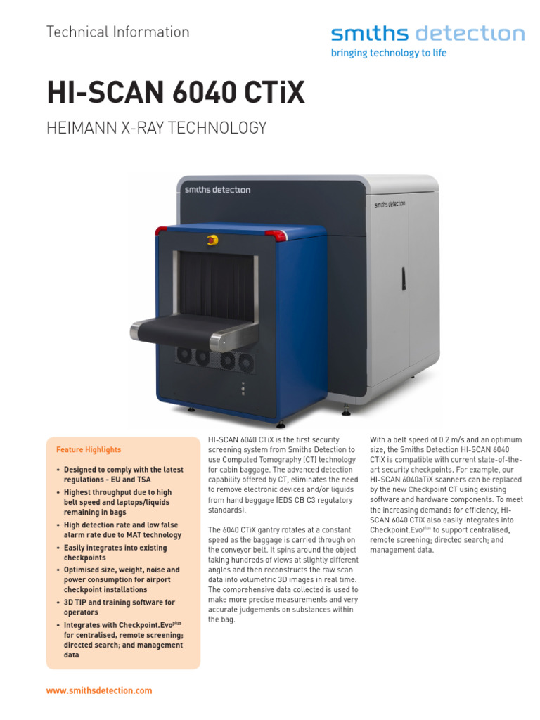 HI-SCAN 6040 CTiX Overview | PDF | Business