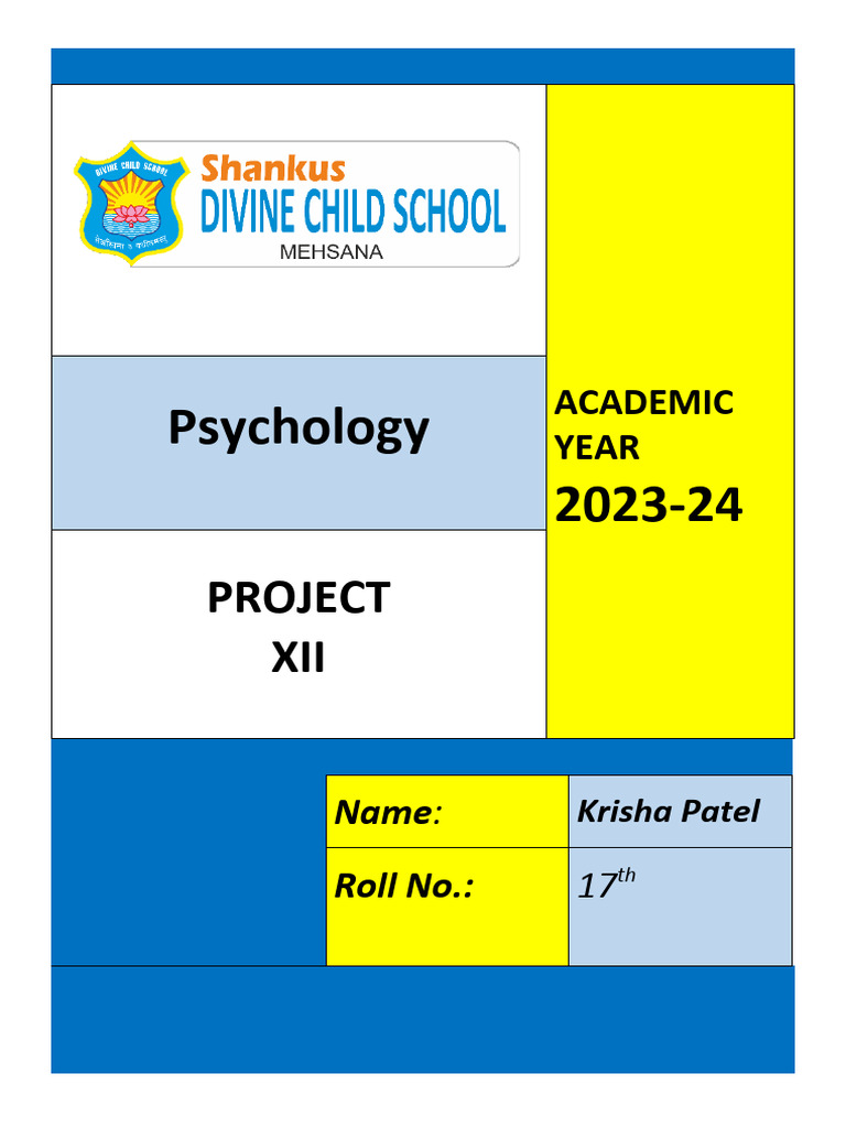 2023-24 Psychology: Project XII | PDF