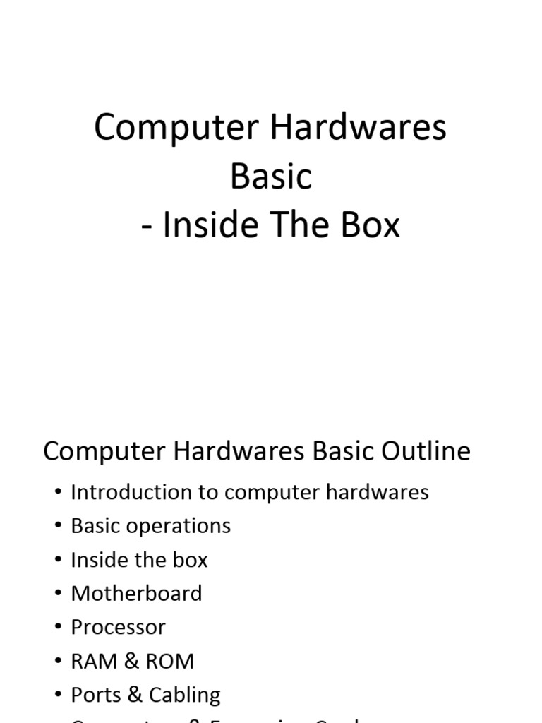 Computer Hardwares and Basics | PDF