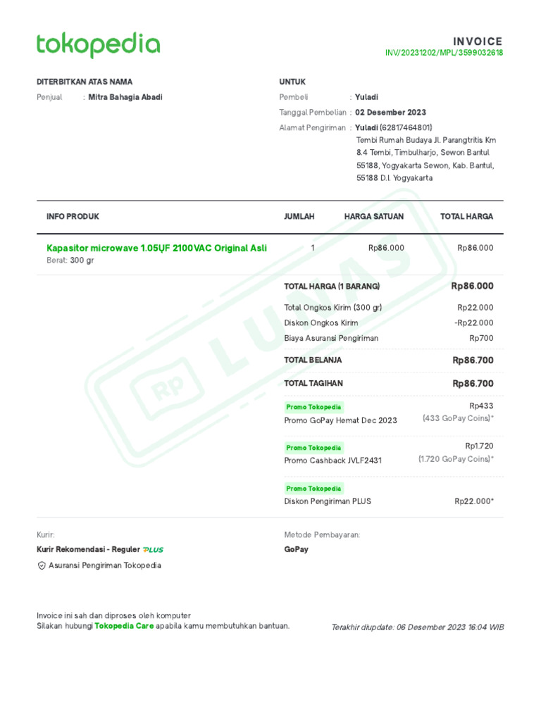 Invoice Microwave | PDF