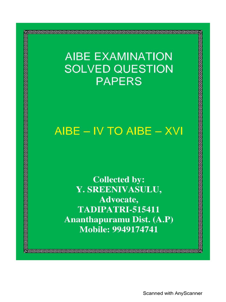 Aibe 4 To Aibe 16 Solved Question Papers | PDF