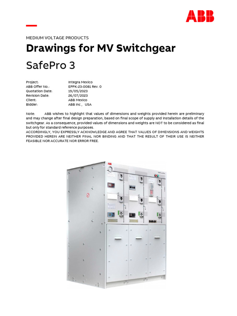 ABB Medium Voltage Switchgear Drawings | PDF | Electric Power