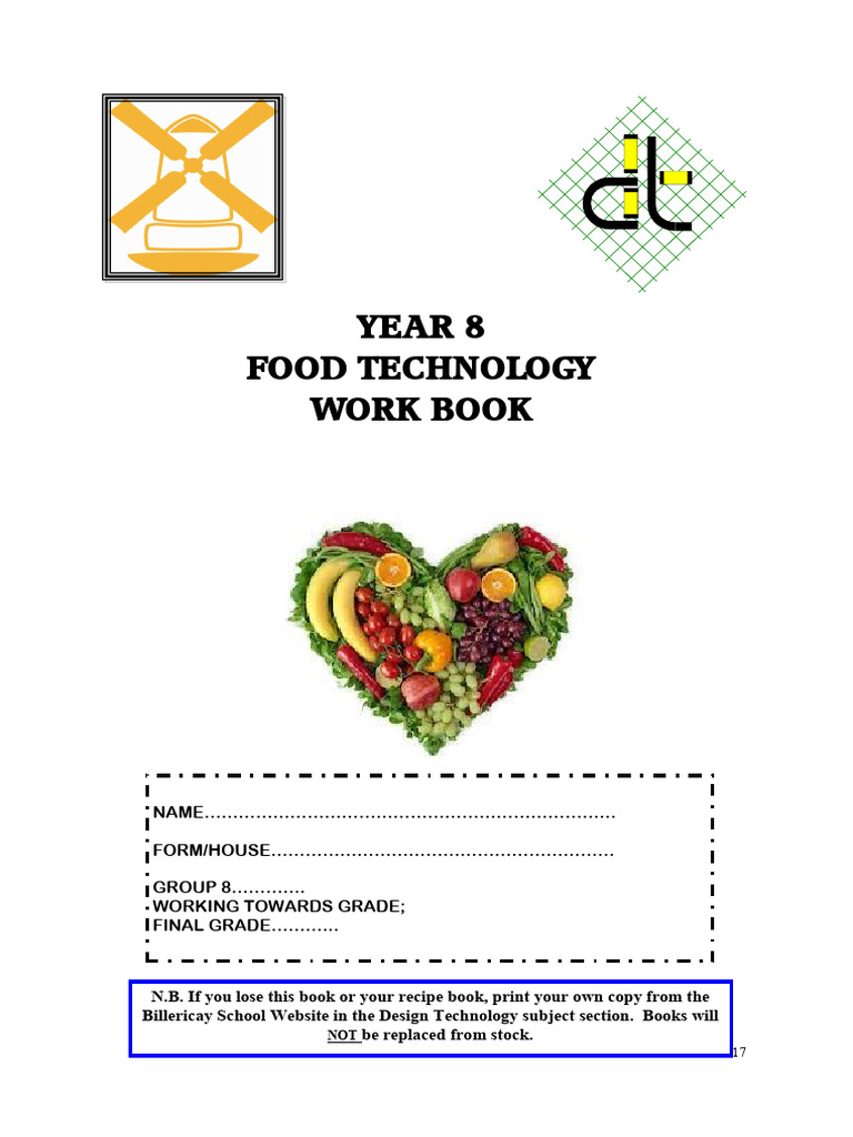 Year 8 FOOD WORK BOOK 2016 17 | PDF