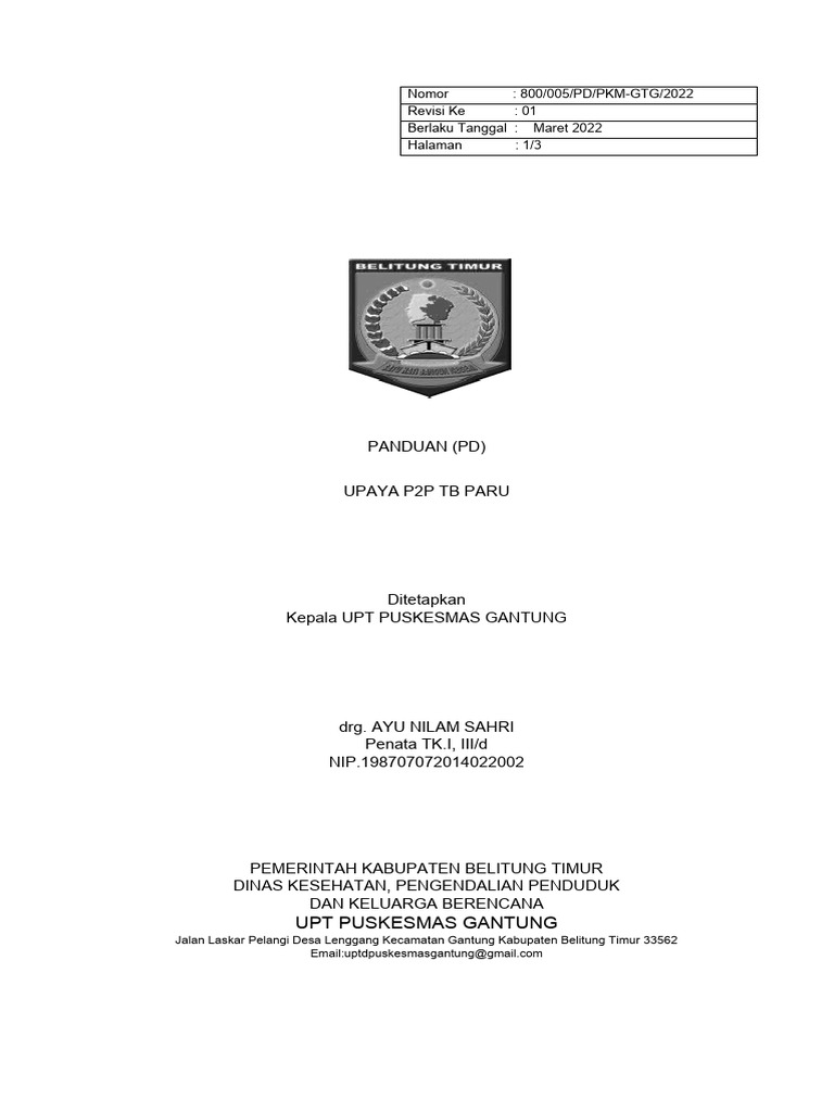 Master Panduan Pelayanan Akreditasi PKM GTG 2022 | PDF