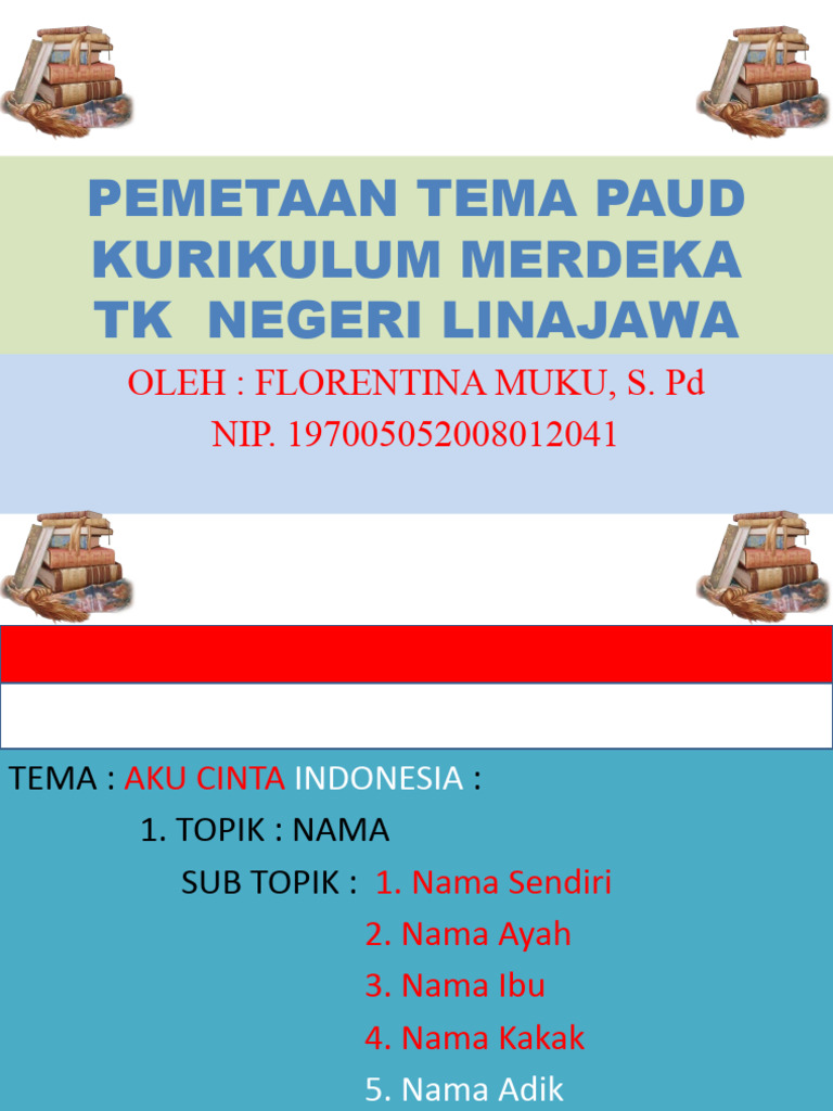 Pemetaan Tema Paud | PDF | Kajian Bahasa Asing