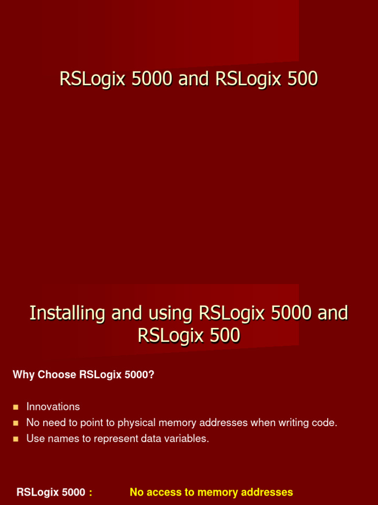 RsLogix 5000 and RsLogix 500 | PDF