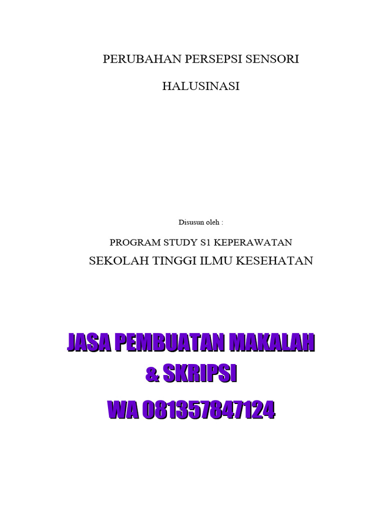 Perubahan Persepsi Sensori | PDF