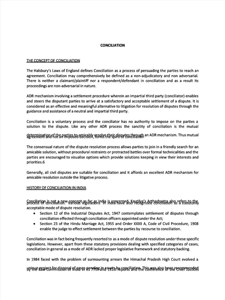 Conciliation Notes | PDF