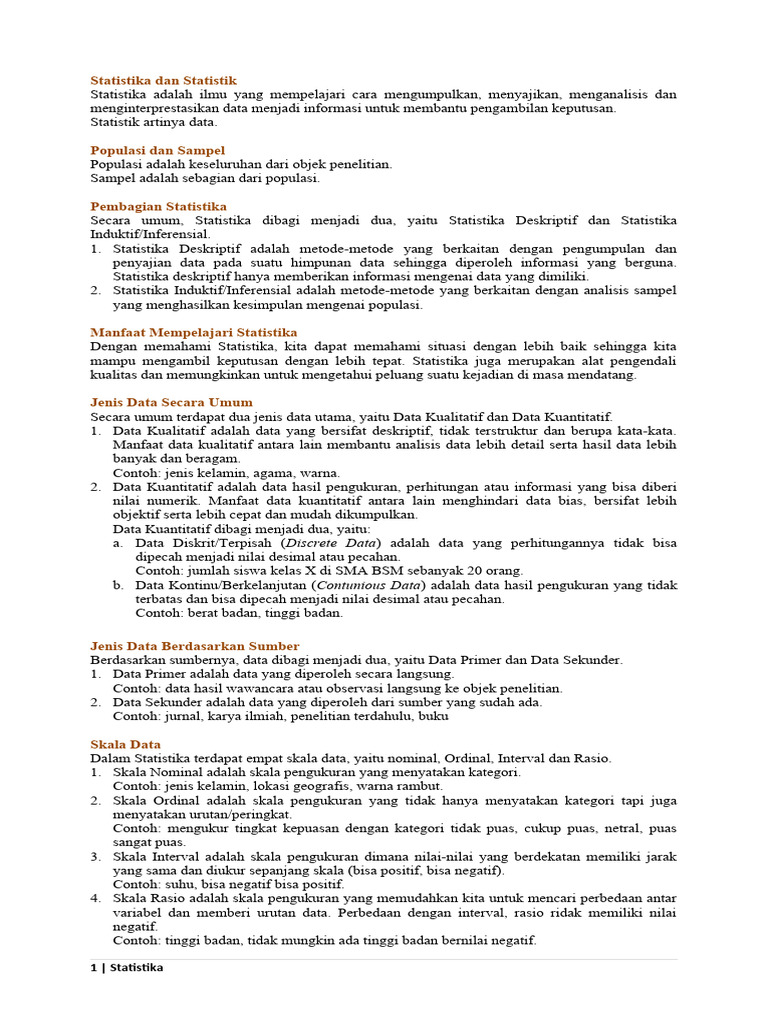 Jenis Data Pada Statistika | PDF | Sains & Matematika