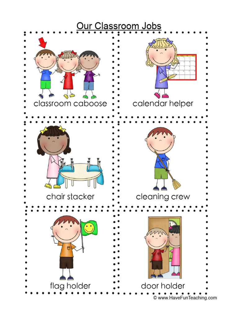 back-to-school-classroom-jobs-flash-cards | PDF