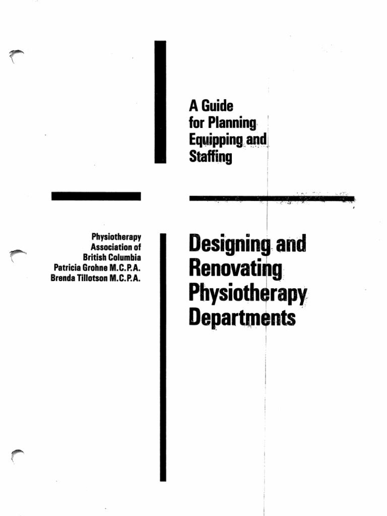 Designing And Renovating Physiotherapy Departments Pdf